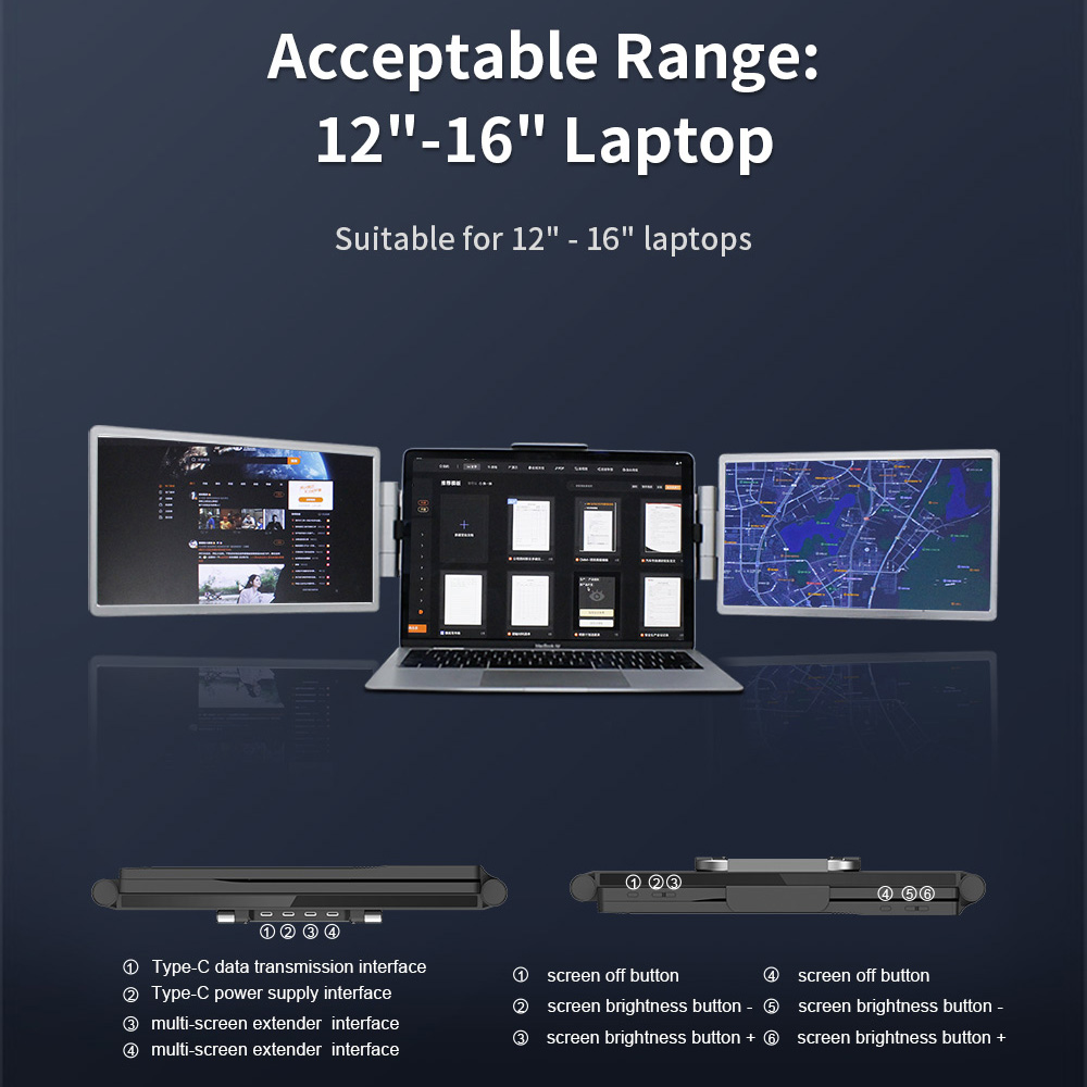 TR116B 11.6" LCD IPS Monitor Dual Screen 1920x1080 Resolution