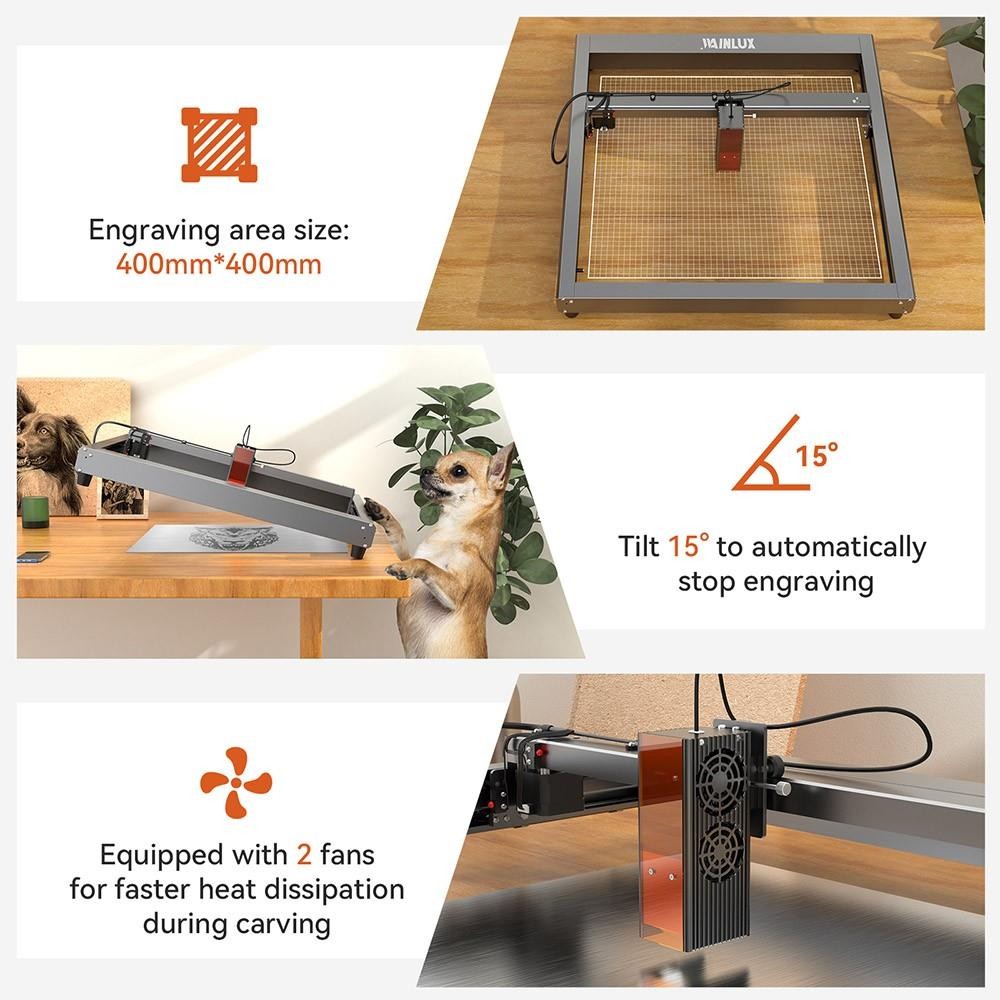 WAINLUX JL7 Laser Engraver Cutter 400*400mm