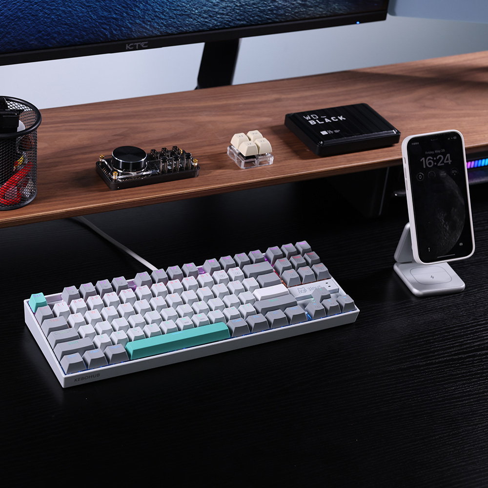 3inuS 87-Key Mechanical Keyboard Hub Blue Switches