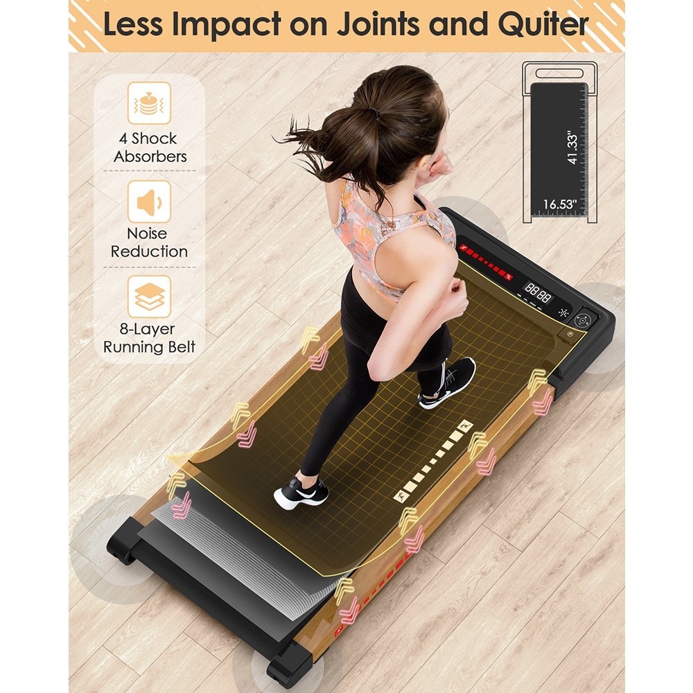 KRD-Q20 2 in 1 Under Desk Treadmill Black Wood Grain