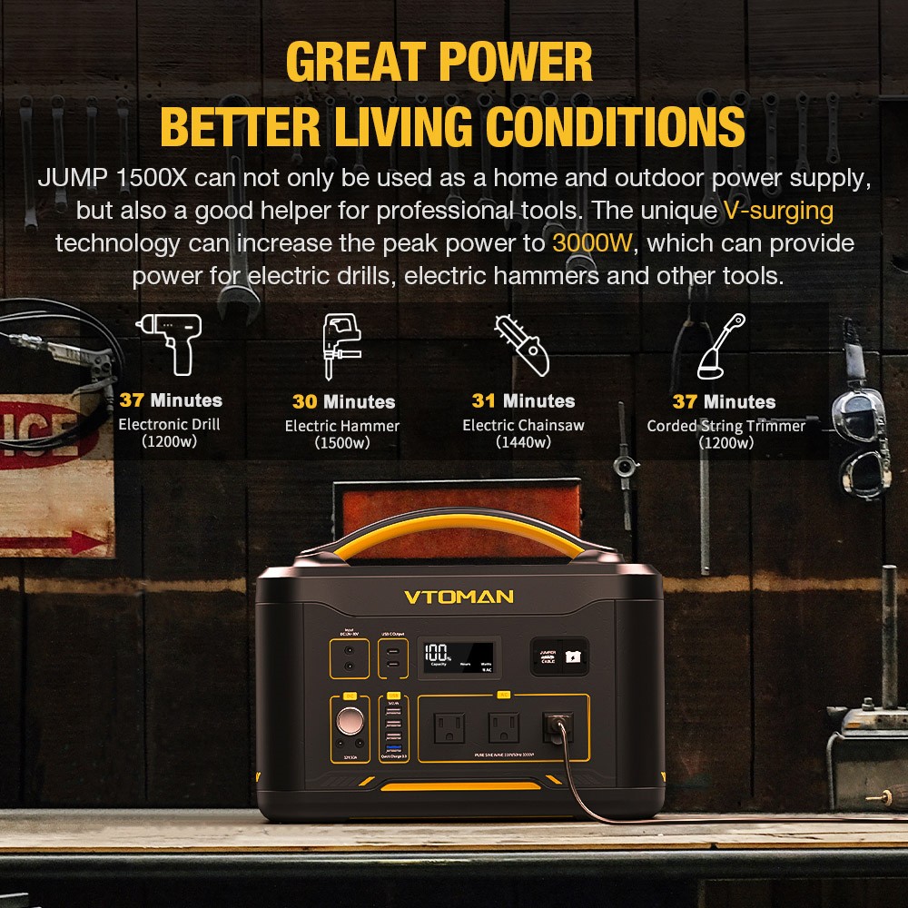 VTOMAN JUMP 1500X Portable Power Station