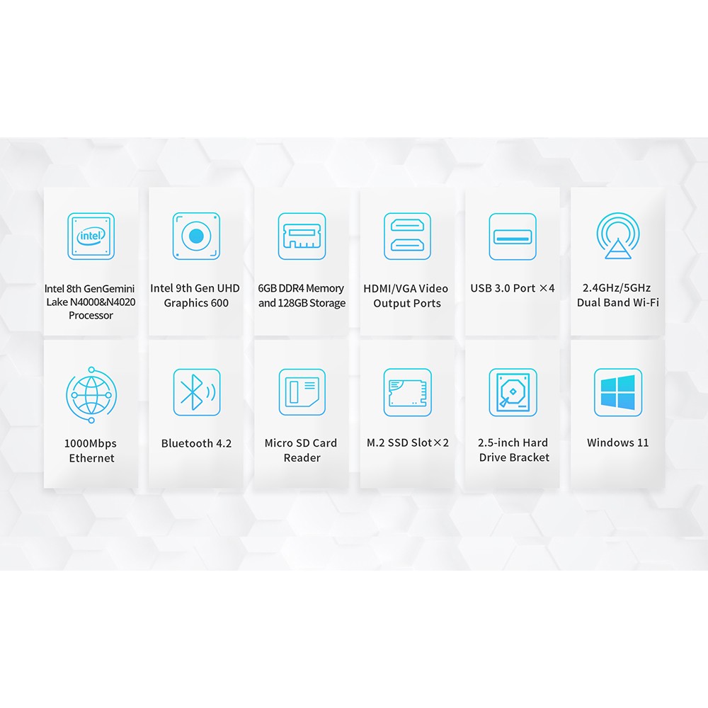 BMAX B2S Mini PC Celeron N4020 6GB DDR4 128GB eMMC