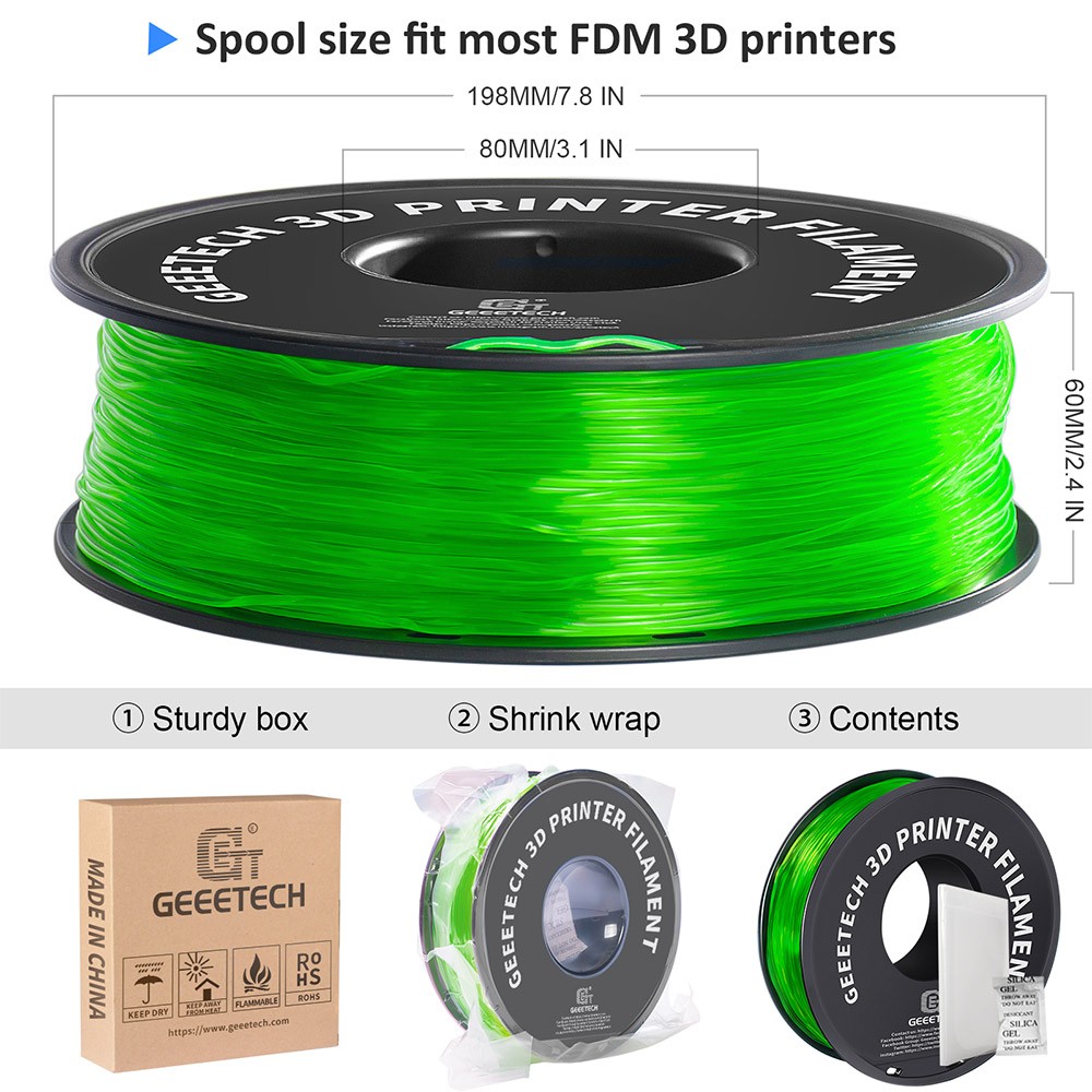 Geeetech TPU Filament for 3D Printer Green | Europe