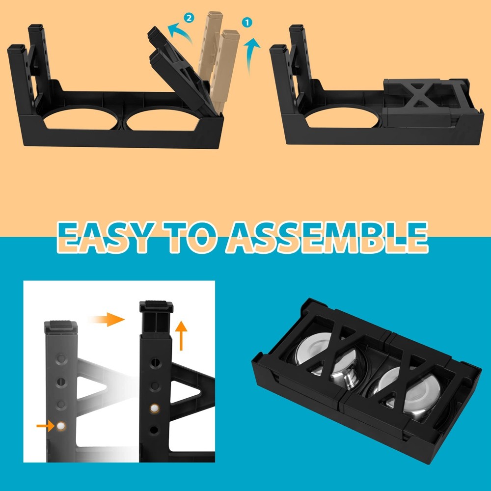 Fluffee 1.1L Elevated Dog Feeder Black