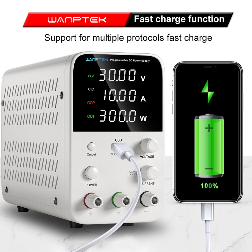 WANPTEK WPS3010 Programmable Regulated DC Power Supply White US Plug