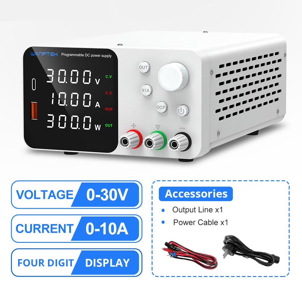 WANPTEK TPS3010 Regulated DC Power Supply White EU Plug