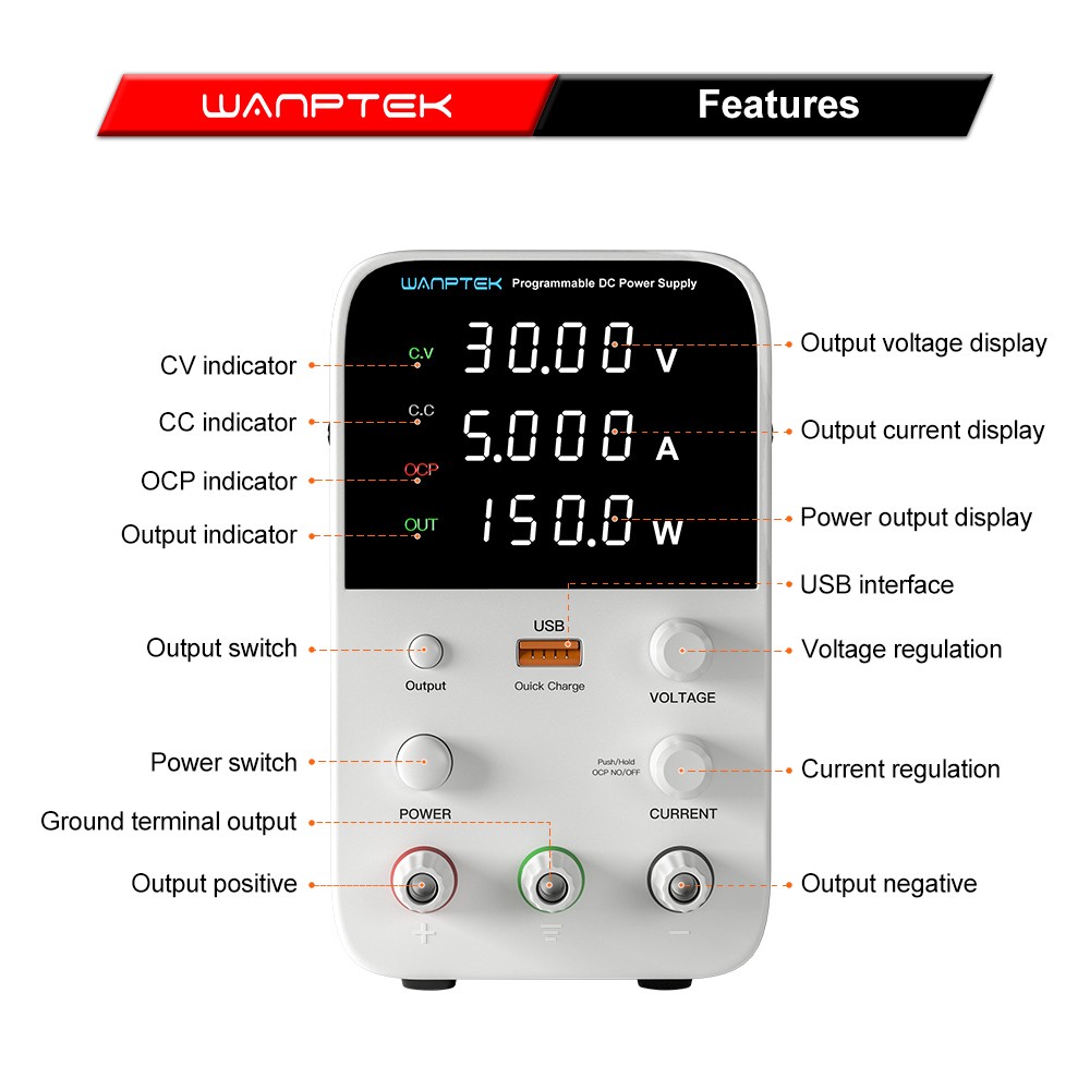 Wanptek WPS305 Programmable Regulated DC Power Supply