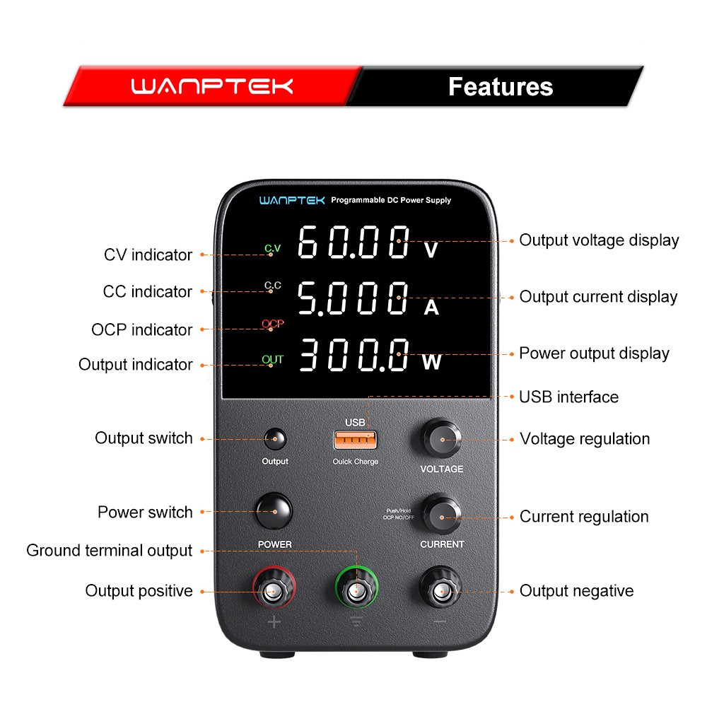 WANPTEK WPS605 Programmable Regulated DC Power Supply