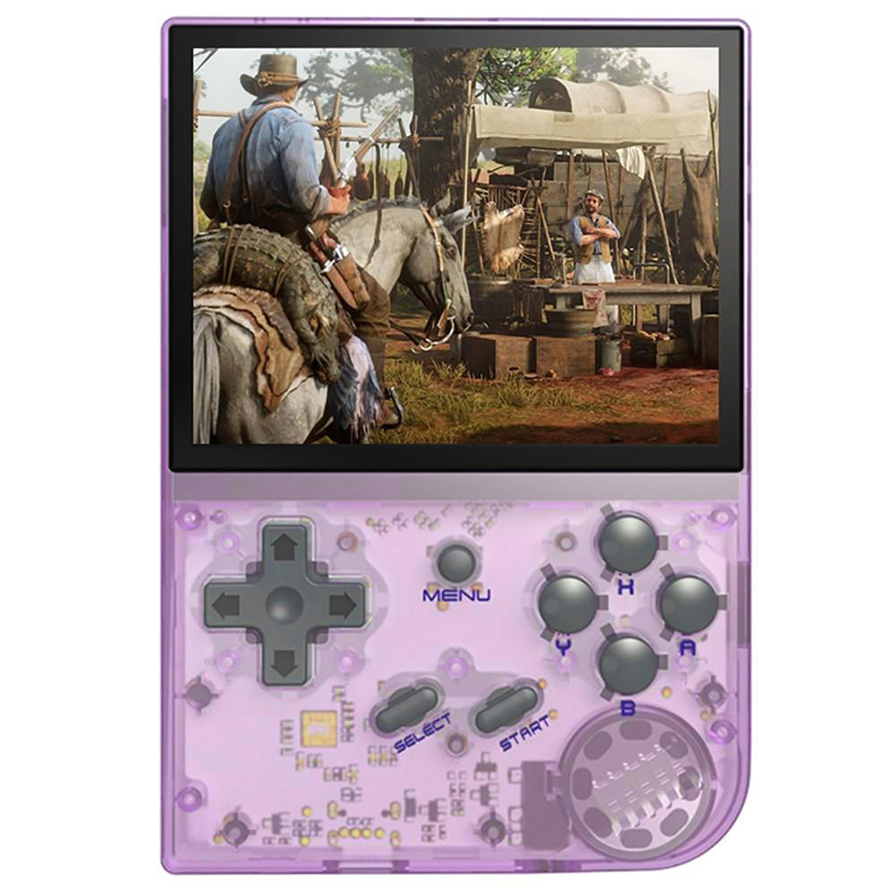 ANBERNIC RG35XX Retro Handheld Game Console 64GB +128GB Transparent Purple