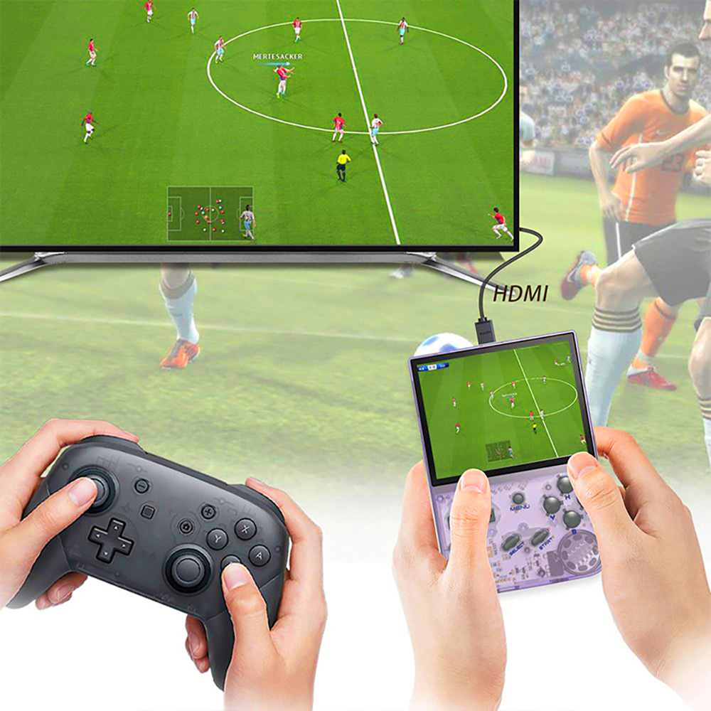 ANBERNIC RG35XX Retro Handheld Game Console 64GB +128GB Transparent Purple