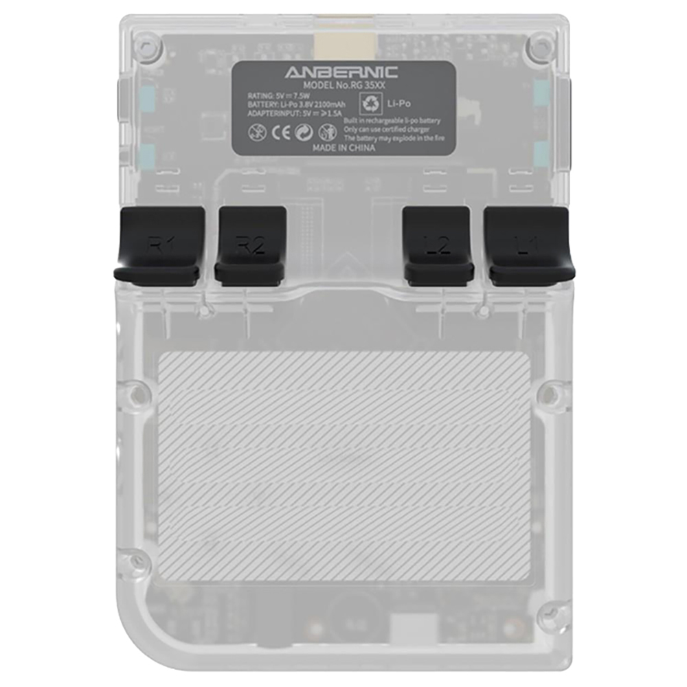 ANBERNIC RG35XX Retro Handheld Game Console 64GB +128GB Transparent White