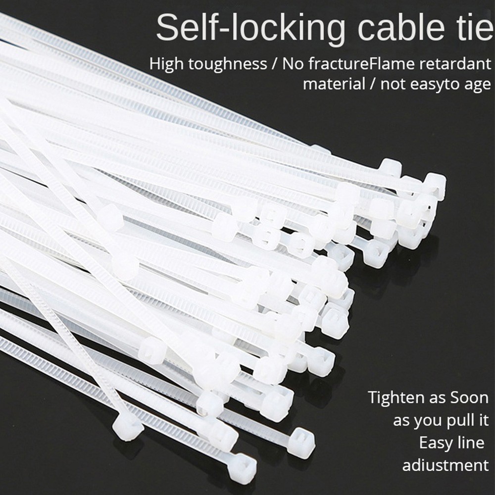 500pcs 200x1.9mm Nylon Plastic Self-Locking Cable Tie