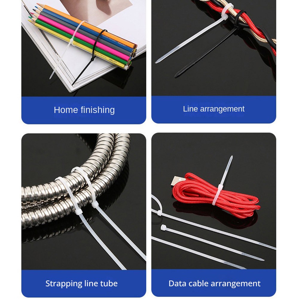500pcs 200x1.9mm Nylon Plastic Self-Locking Cable Tie