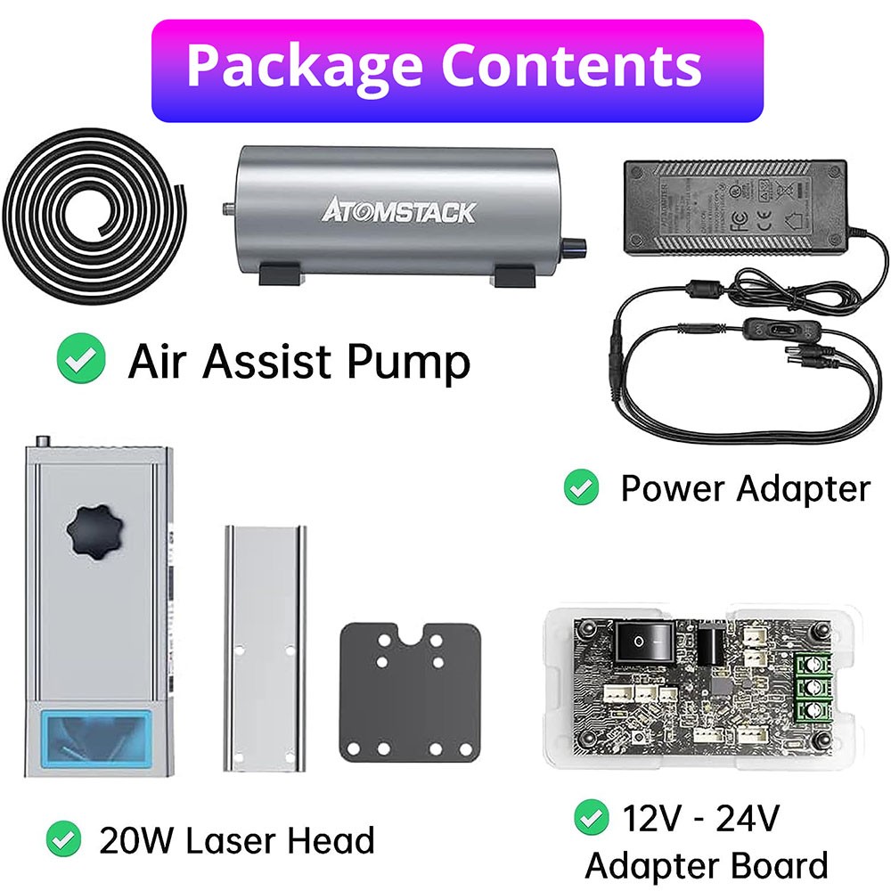 ATOMSTACK M100 20W Laser Module with F30 Air Assist Pump