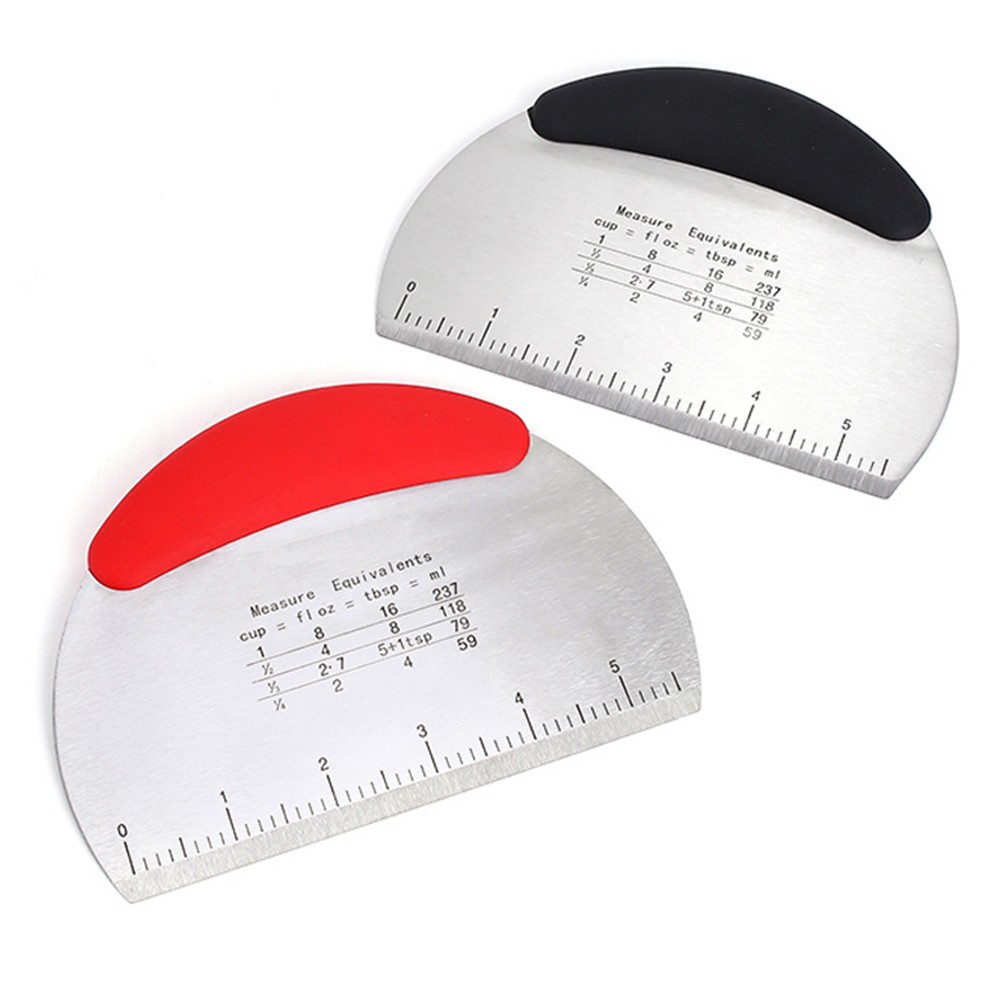 Semicircle Stainless Steel Dough Nougat Cutter Red