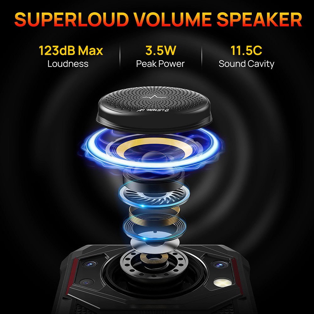 FOSSiBOT F101 123dB Speaker 10600mAh 4GB+64GB Rugged Phone