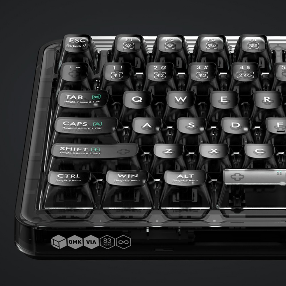 MIIIW BlackIO 83 Kailh Jellyfish Switch Mechanical Keyboard Silver