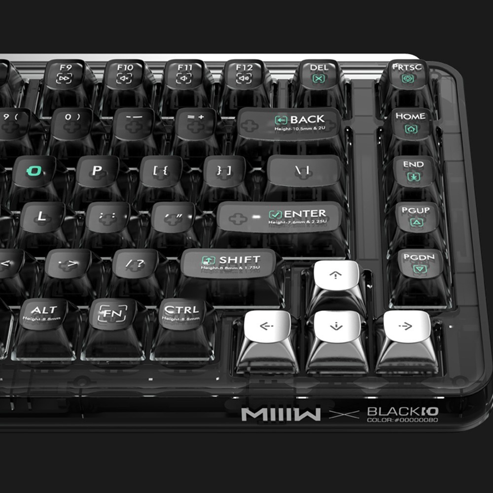 MIIIW BlackIO 83 Kailh Jellyfish Switch Mechanical Keyboard Silver