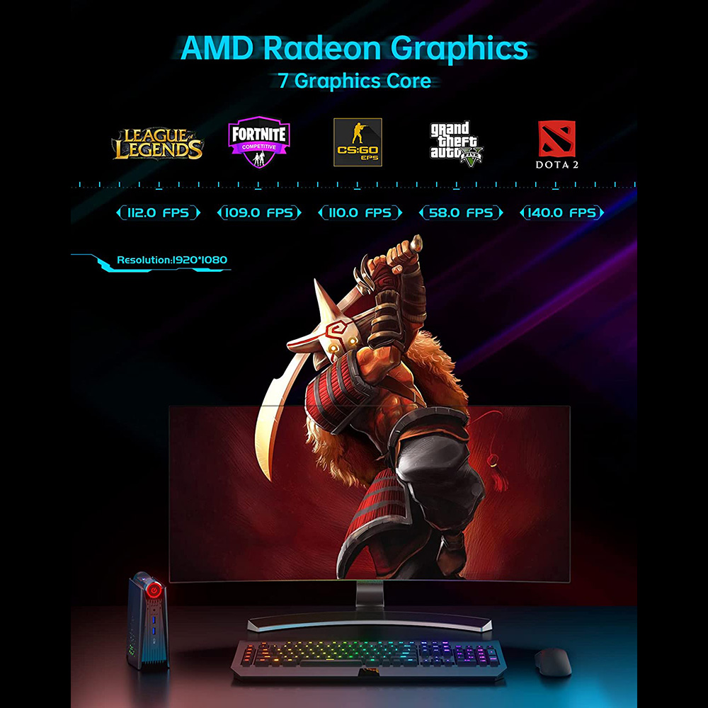 OUVIS AMR5 Mini PC, AMD Ryzen 7 5700U US