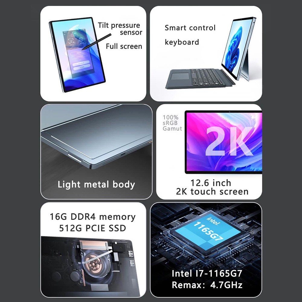 KUU Lebook Laptop 2K Touch IPS Display