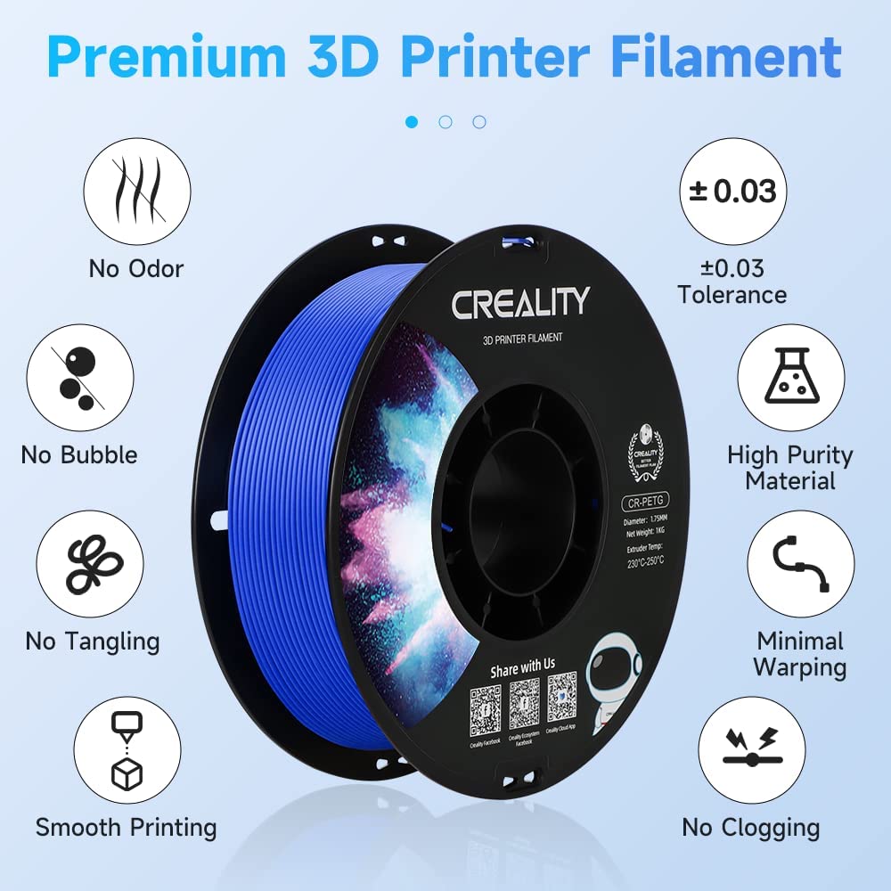 Creality CR-PETG 1.75mm 3D Printing Filament 1KG Blue