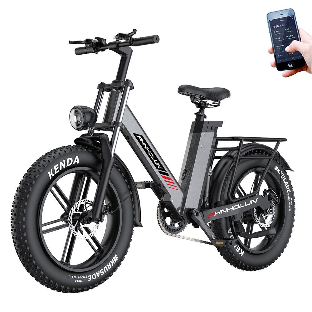 PHNHOLUN C6 Pro Electric Bike 20 inch Tire 48V 17Ah 60km/h 1000W Motor