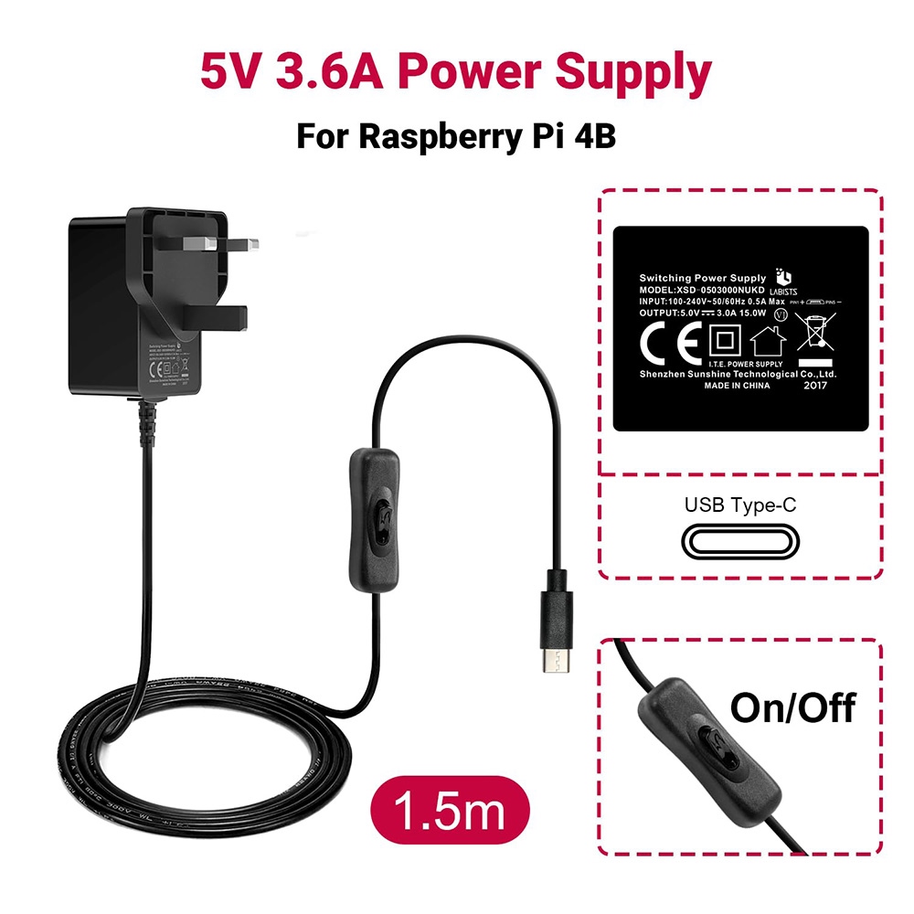 Raspberry Pi 4 Model B 8GB RAM Starter Kit with 128GB Micro SD Card