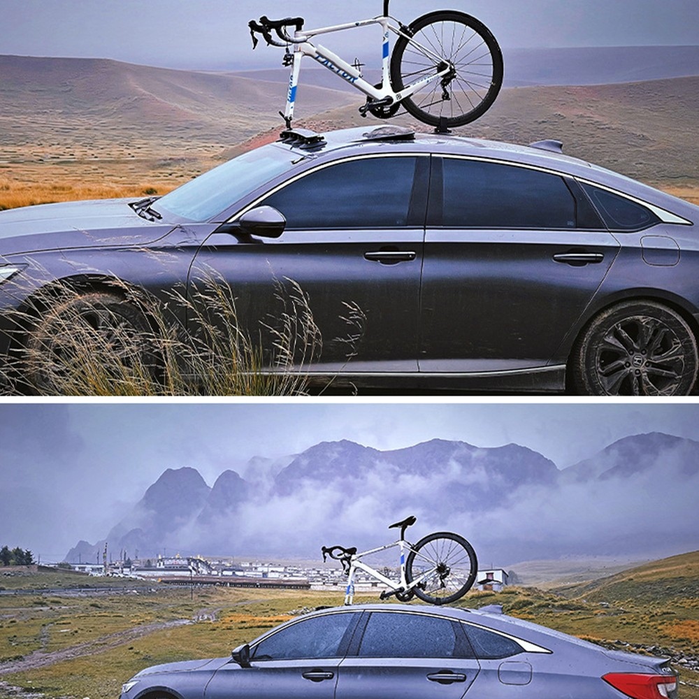 ROCKBROS Suction Cup Bike Rack for Car Roof Top - Black