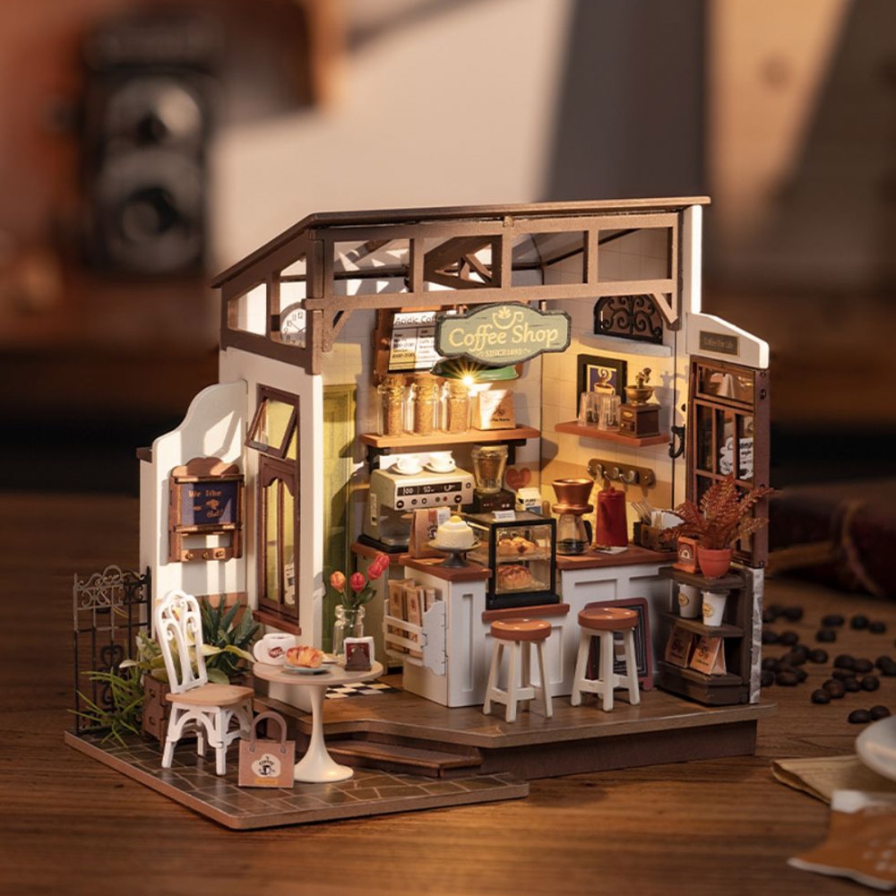 Rolife DG162 Flavory Coffee Shop Miniature House 3D Wooden Puzzle Kit