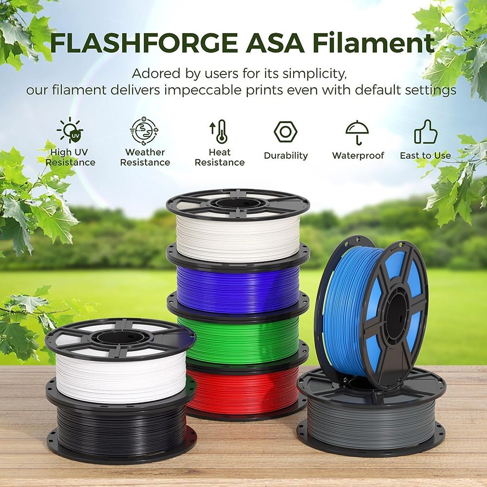 Flashforge 1.75mm ASA 3D Printing Filament 1kg Natural Color