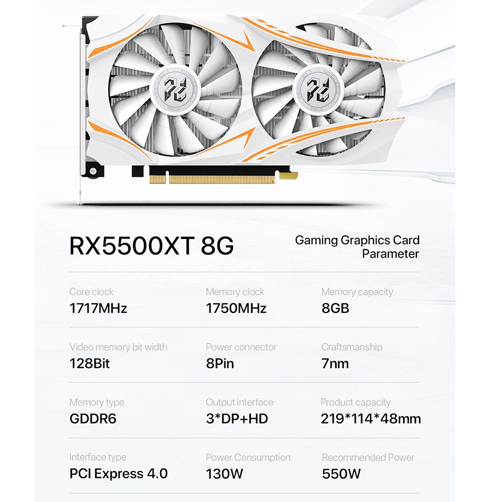 PELADN RX5500XT 8GB Gaming Graphics Card