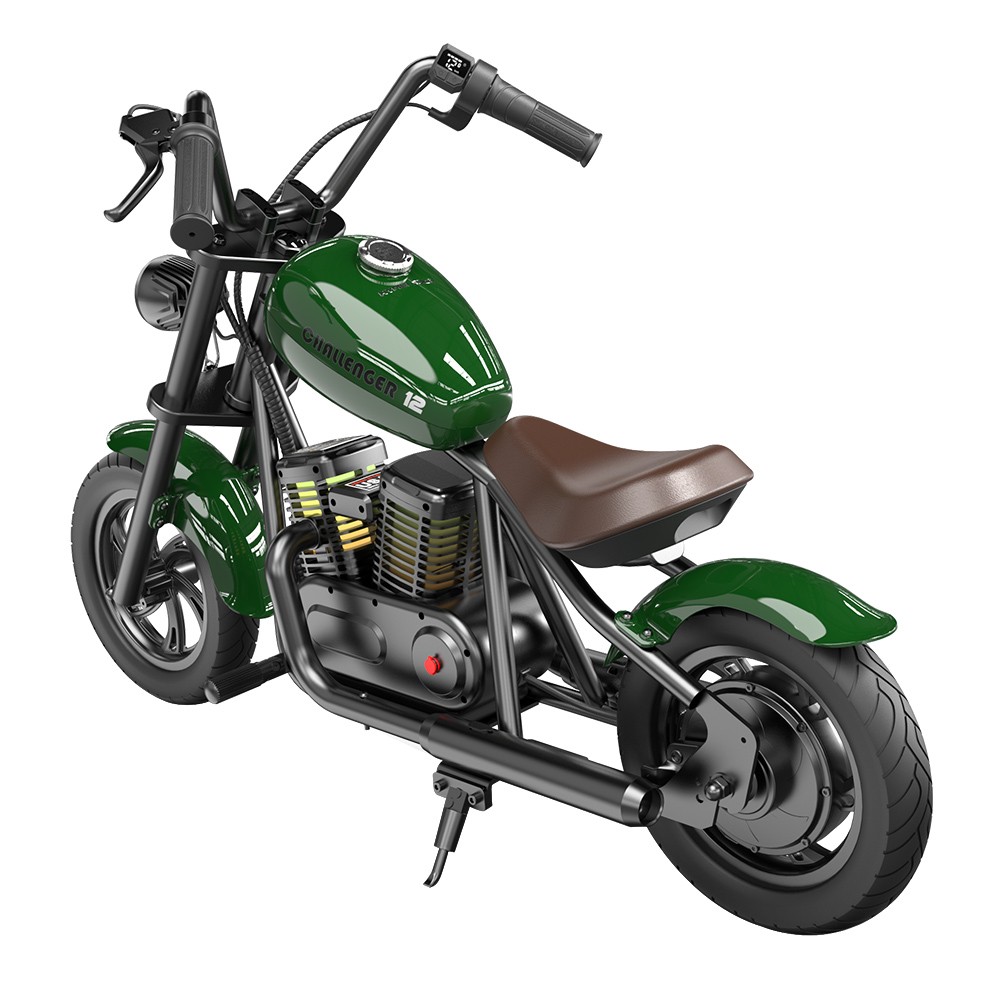 HYPER GOGO Challenger 12 Plus Electric Motorcycle for Kids Green