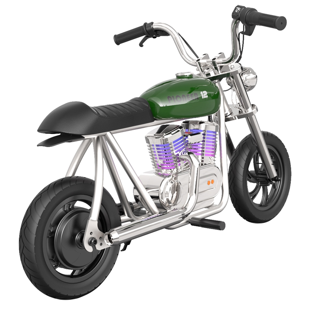 HYPER GOGO Pioneer 12 Plus with App Electric Motorcycle for Kids-Green
