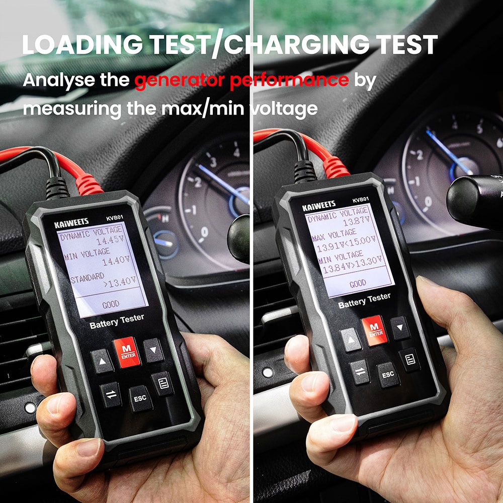 KAIWEETS KVB01 12V 24V Car Battery Tester
