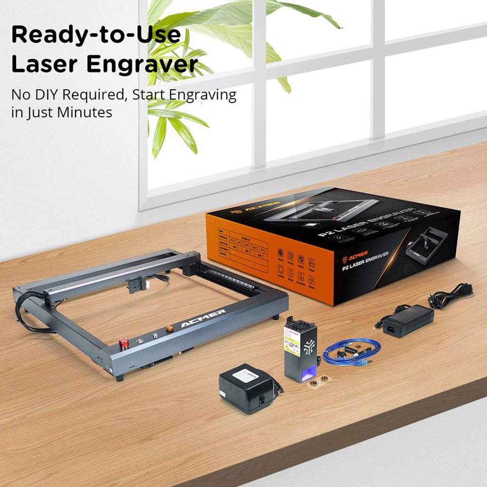 ACMER P2 33W Laser Engraver Cutter with Auto Air Assist