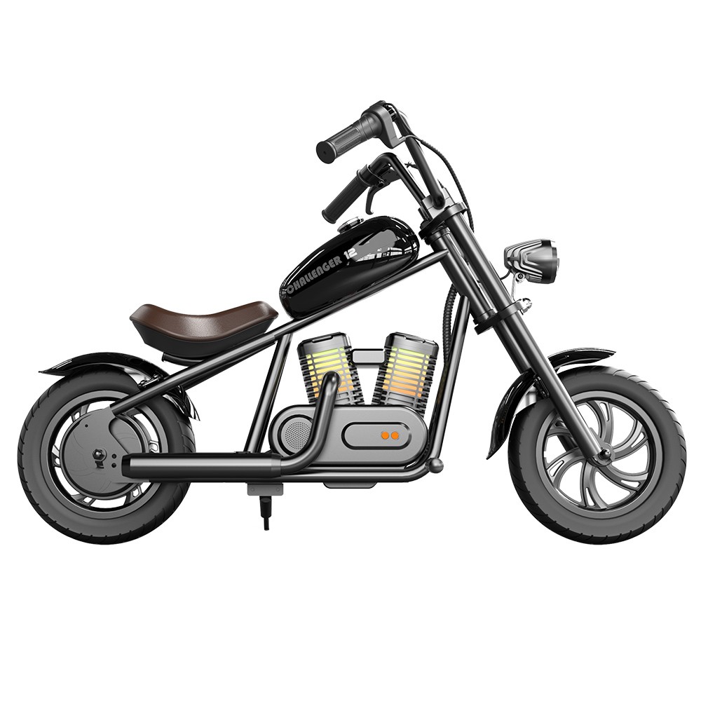HYPER GOGO Challenger 12 Plus Electric Motorcycle for Kids Black