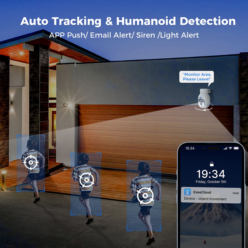 Hiseeu 5MP Wireless PTZ Security Camera System