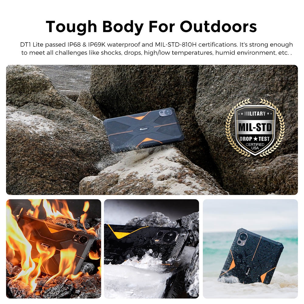 FOSSiBOT DT1 Lite Rugged Tablet - Orange