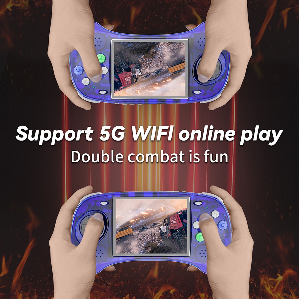 ANBERNIC RG ARC-S Game Console with 128GB TF Card - Transparent Blue