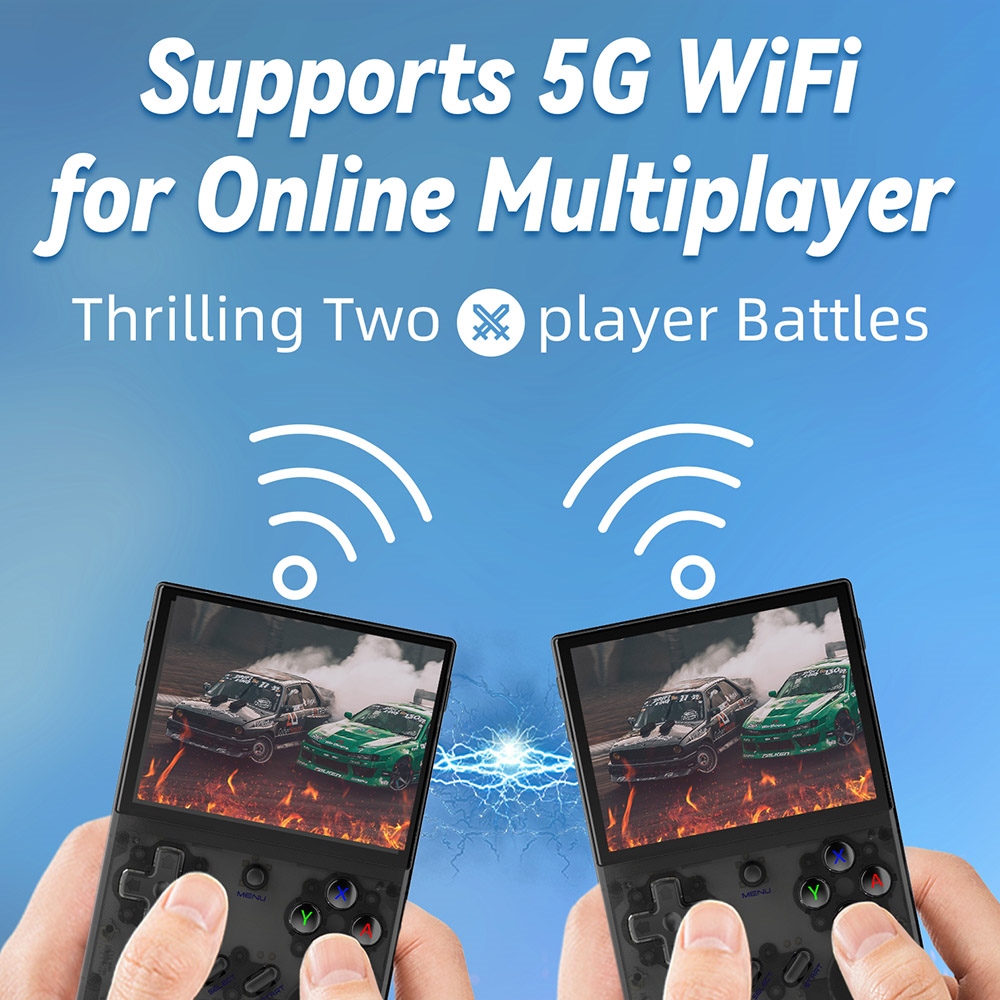 ANBERNIC RG35XX Plus Game Console 64GB TF Card 5000+ Games - Black