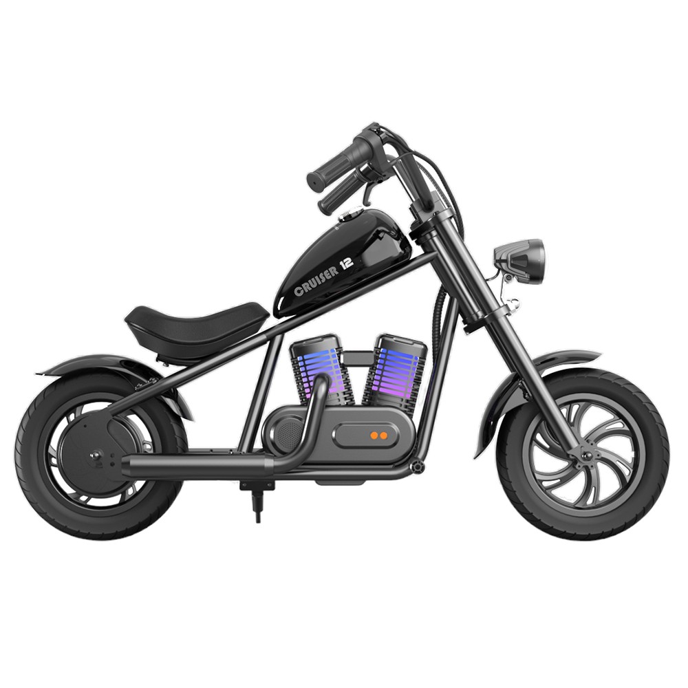 HYPER GOGO Cruiser 12 Plus Electric Motorcycle for Kids Black