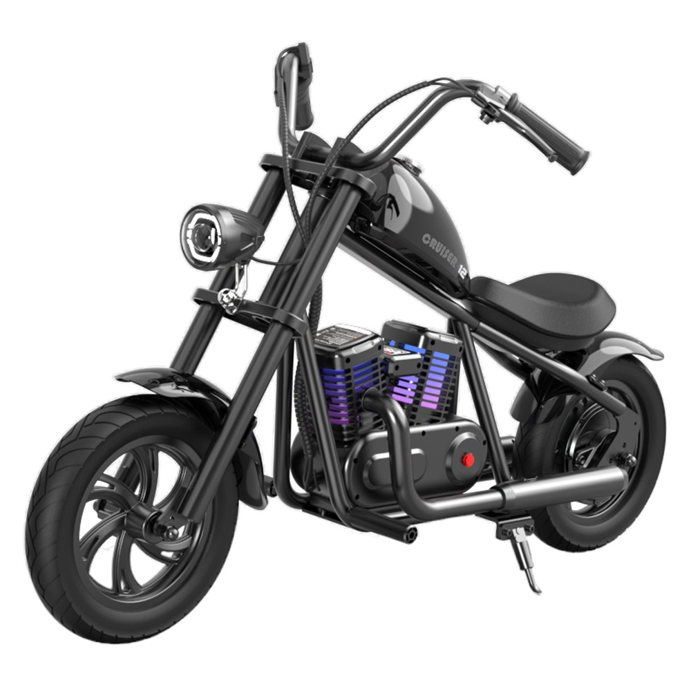 HYPER GOGO Cruiser 12 Plus Electric Motorcycle for Kids Black