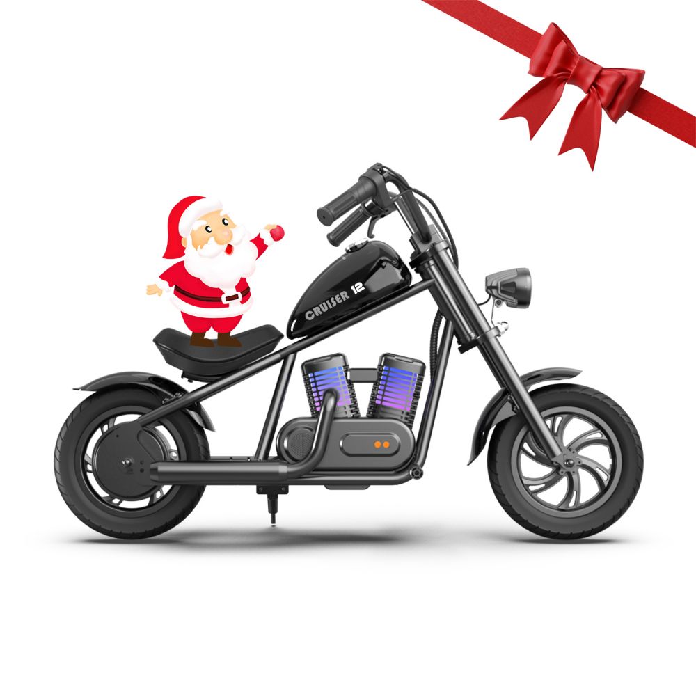 HYPER GOGO Cruiser 12 Plus Electric Motorcycle for Kids Black