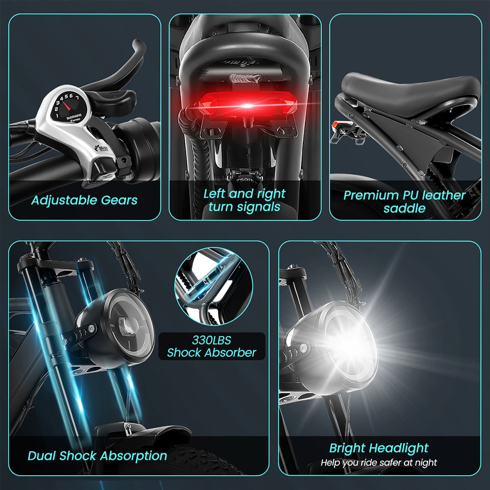 AILIFE X20B Electric Bike 26 inch 1000W Motor 48V 15Ah 48km/h Speed