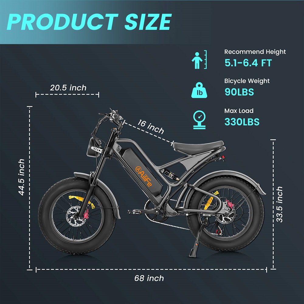 AILIFE X20B Electric Bike 26 inch 1000W Motor 48V 15Ah 48km/h Speed