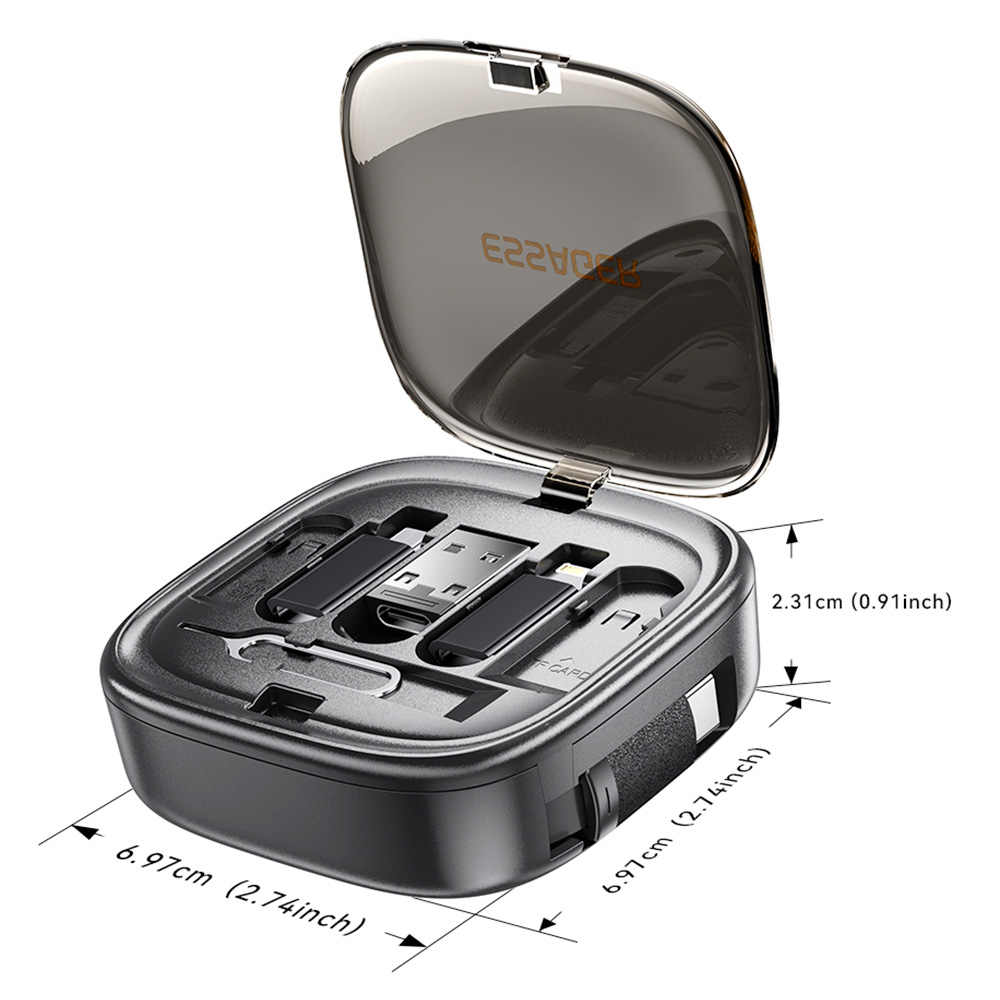 ESSAGER Type-C To Type-C Data Cable with Storage Box White