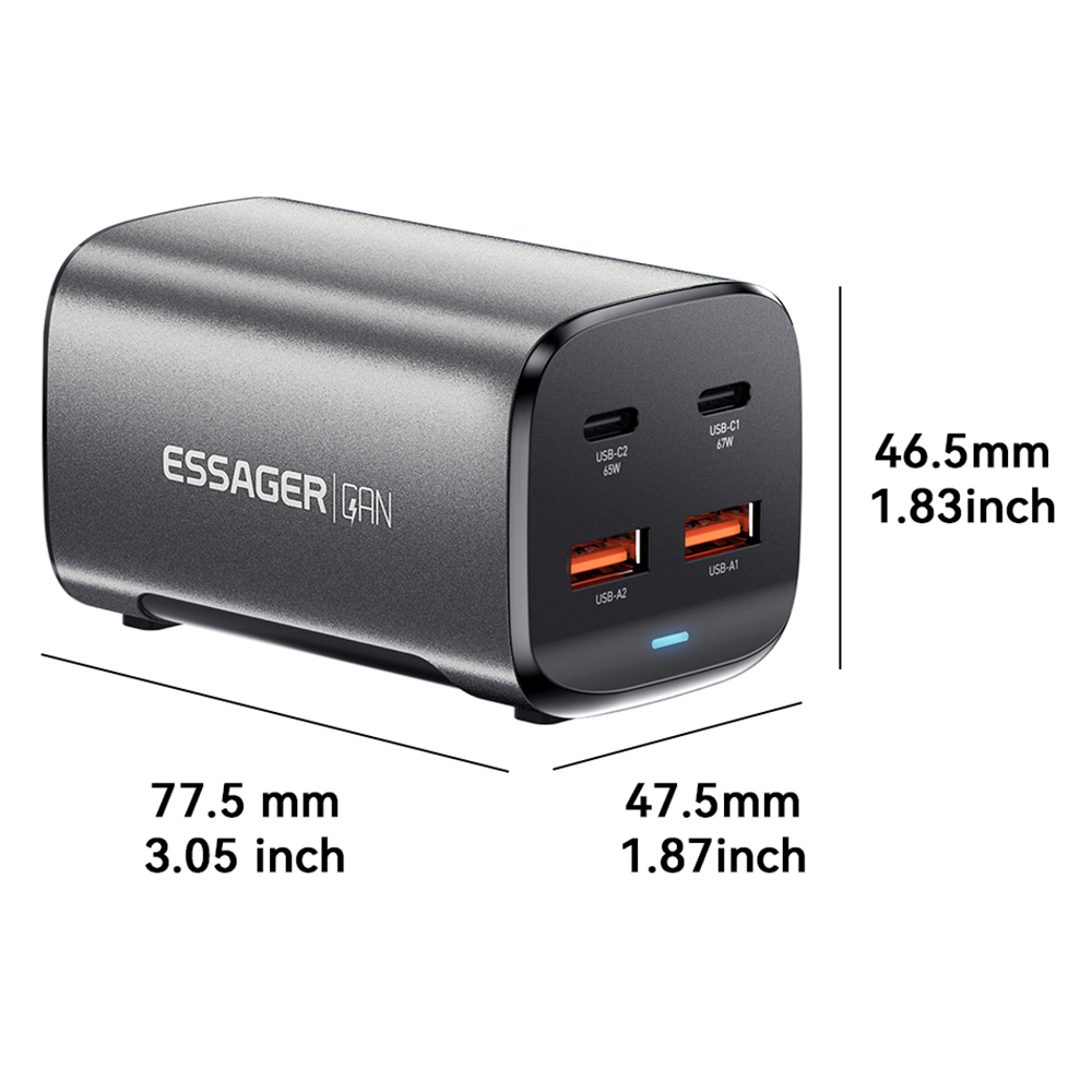 ESSAGER 67W GaN Desktop Charger UK Plug