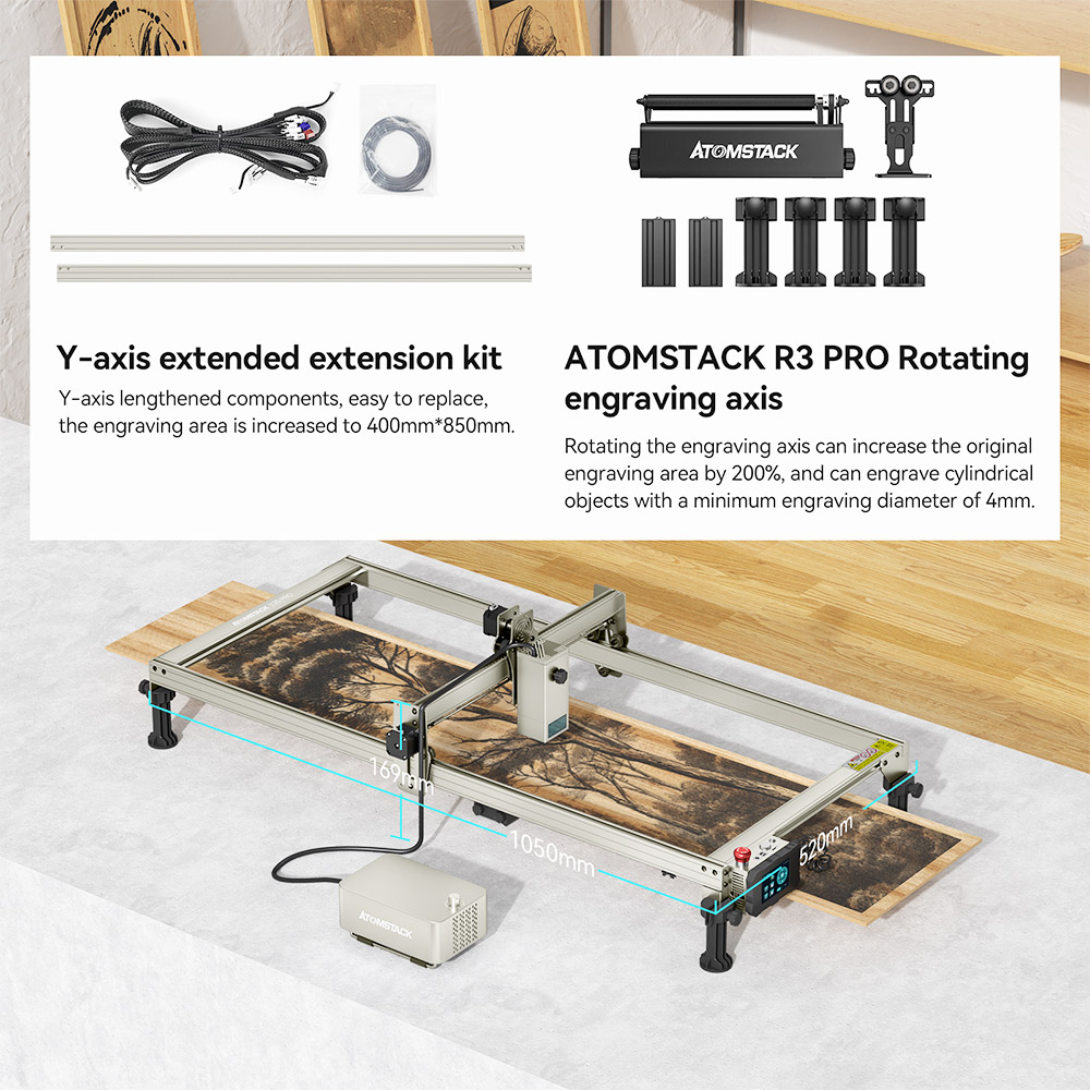 ATOMSTACK Maker S30 Pro Y-axis Extension Kit 400x850mm