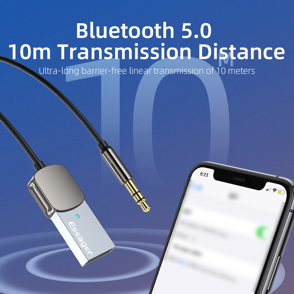 ESSAGER Bluetooth 5.0 Aux Adapter for Car