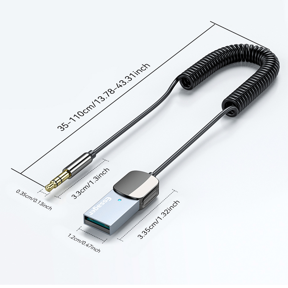 ESSAGER Bluetooth 5.0 Aux Adapter for Car